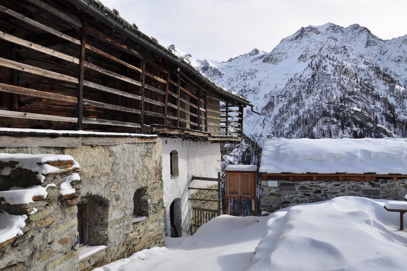 Italian Alps, Gressoney Valley: Alpine Architecture Stock Image - Image ...