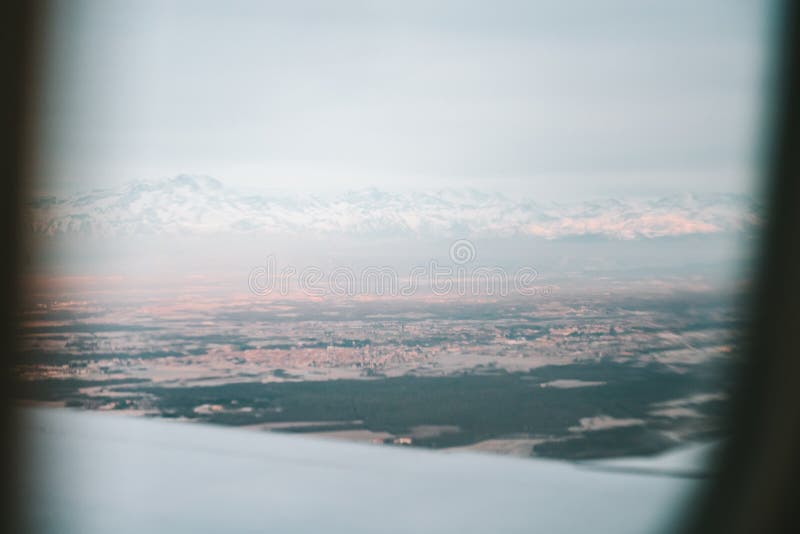 Italian Alps View through Airplane Window Stock Photo - Image of window ...