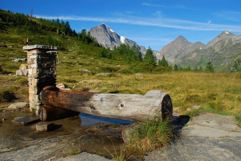 Italian Alps, Water Fountain Stock Photo - Image of nature, italian ...