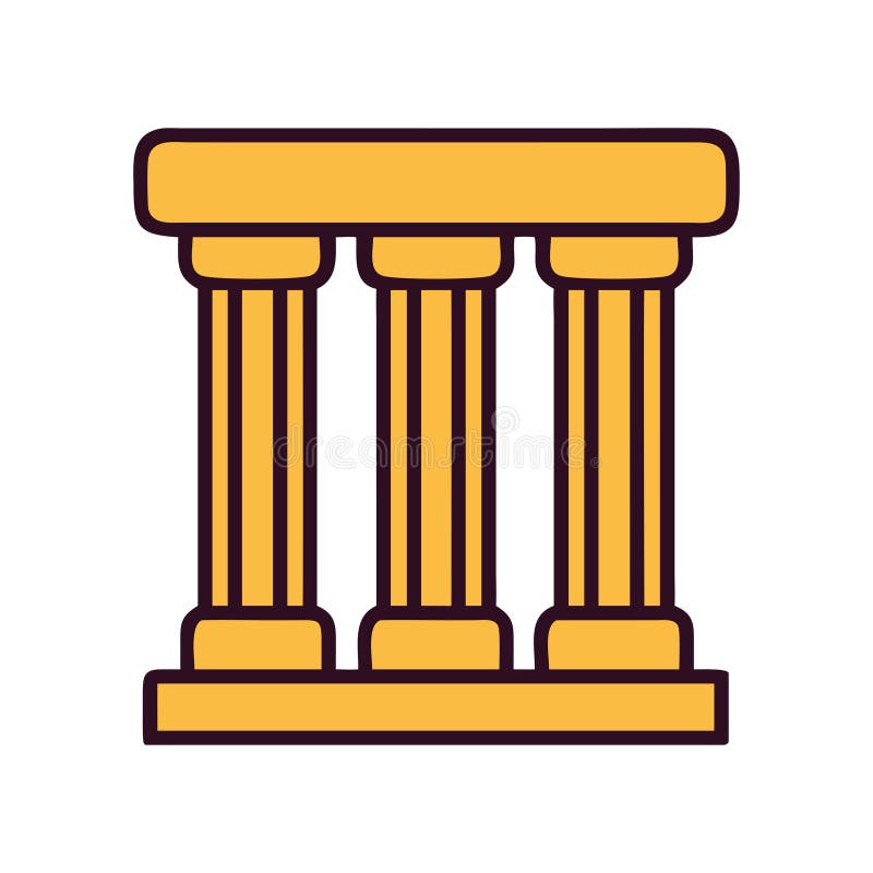 Italian Ancient Columns in Golden Tones Stock Vector - Illustration of ...