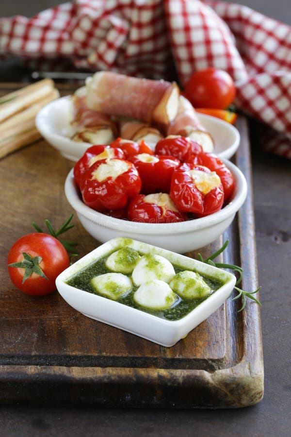 Italian Appetizer Antipasti Made Dish - Ham, Cheese Stock Image - Image ...