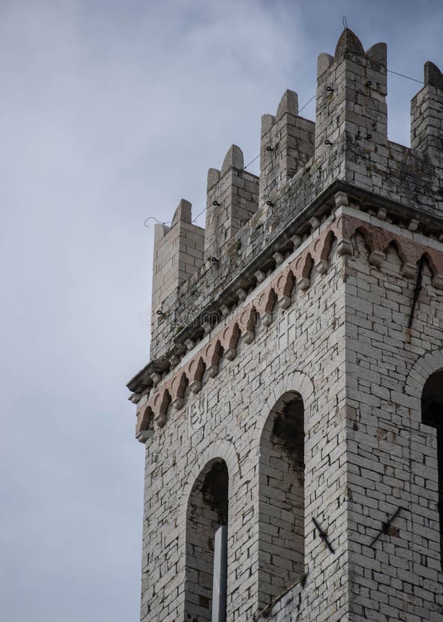 Italian Architecture Ancient Tower Stock Image - Image of stone, forest ...