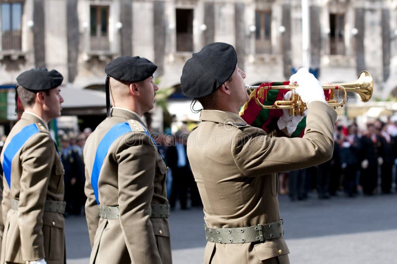Italian Army bugler editorial stock photo. Image of officers - 37768718