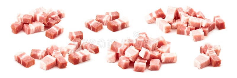 Italian Bacon or Pancetta Set Isolated on White Background Stock Image ...