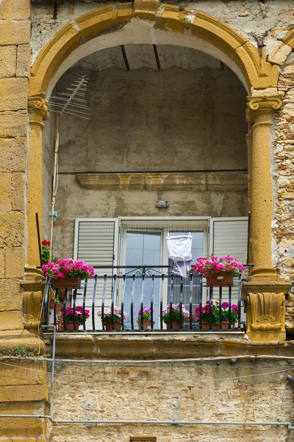 Italian Balcony stock image. Image of columns, heritage - 83273933