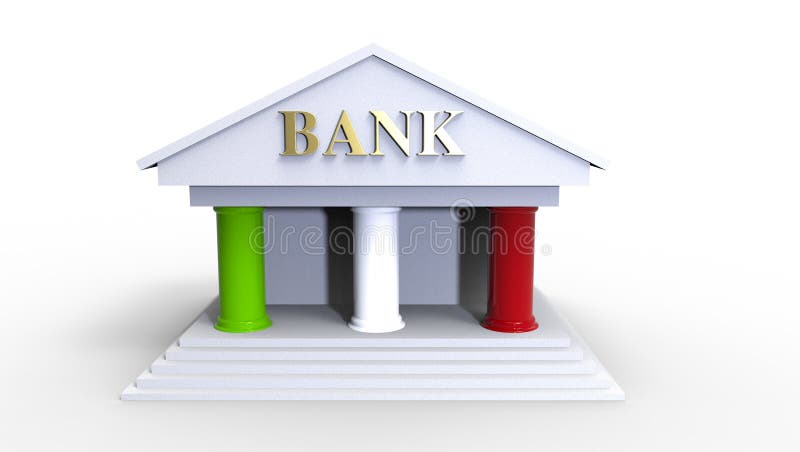 Italian Bank Illustration Made in 3d Stock Illustration - Illustration ...