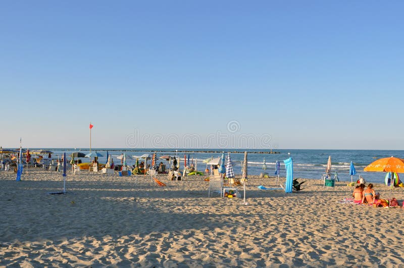 Italian beach in summer stock photo. Image of relax, holidays - 54487790