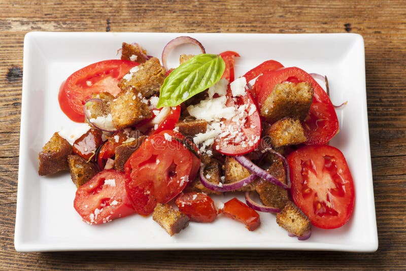 Italian bread salad stock image. Image of diet, rustic - 121510317