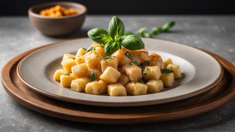 Italian Bread and Sides Dish Gnocchi Isolated O Ai Generated Stock ...