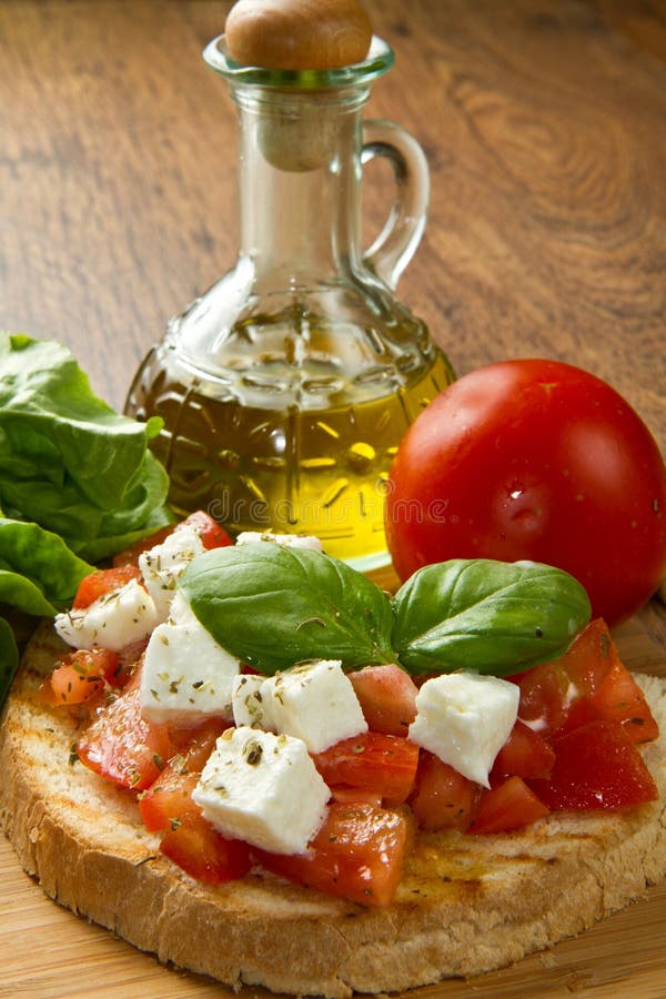 Italian Bruschetta Food Isolated White Stock Image - Image of health ...