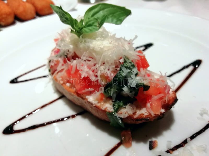 Italian Bruschetta Fine Dinning Italian Food Stock Image - Image of ...
