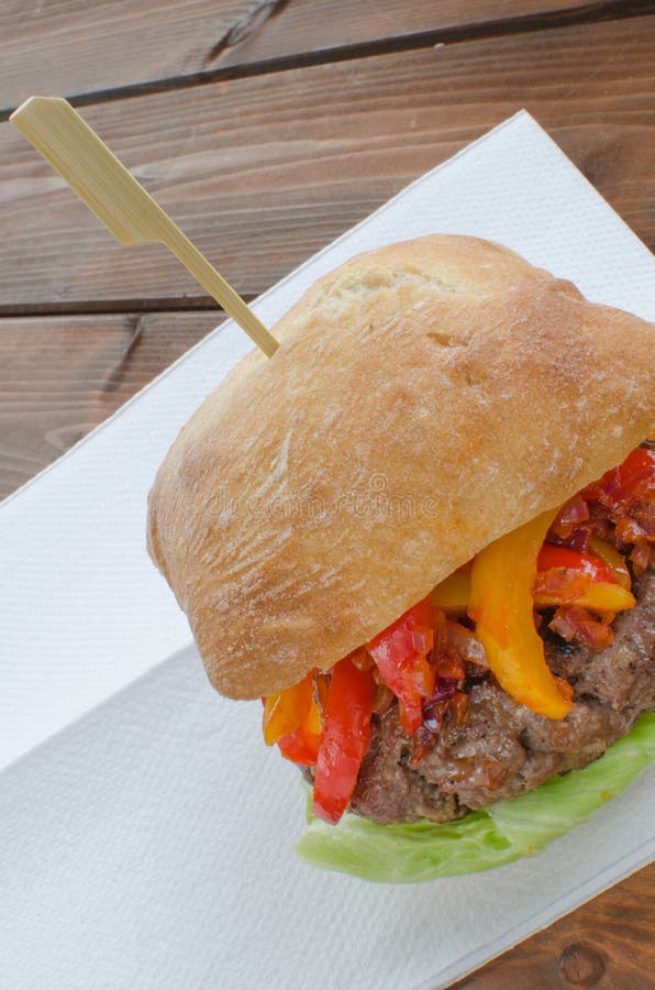Italian burger stock photo. Image of cheese, patty, fastfood - 42249150