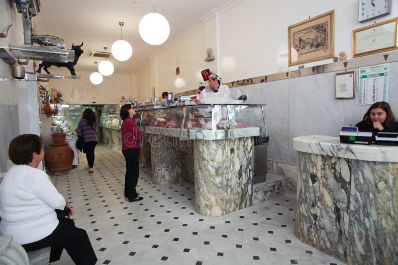 Italian butcher shop editorial stock photo. Image of grocery - 24664648