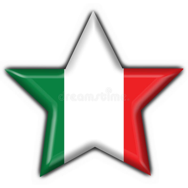 Italian Button Flag Star Shape Stock Illustration - Illustration of ...