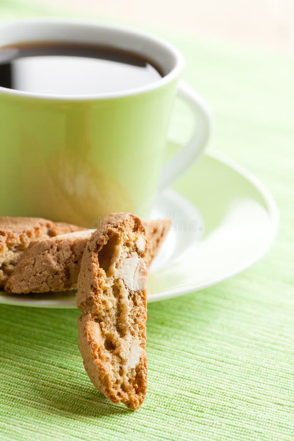 Italian Cantuccini Cookies and Coffee Cup Stock Image - Image of coffee ...