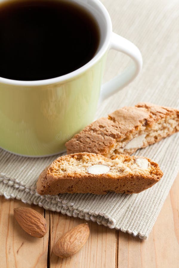 Italian Cantuccini Cookies and Coffee Cup Stock Photo - Image of food ...