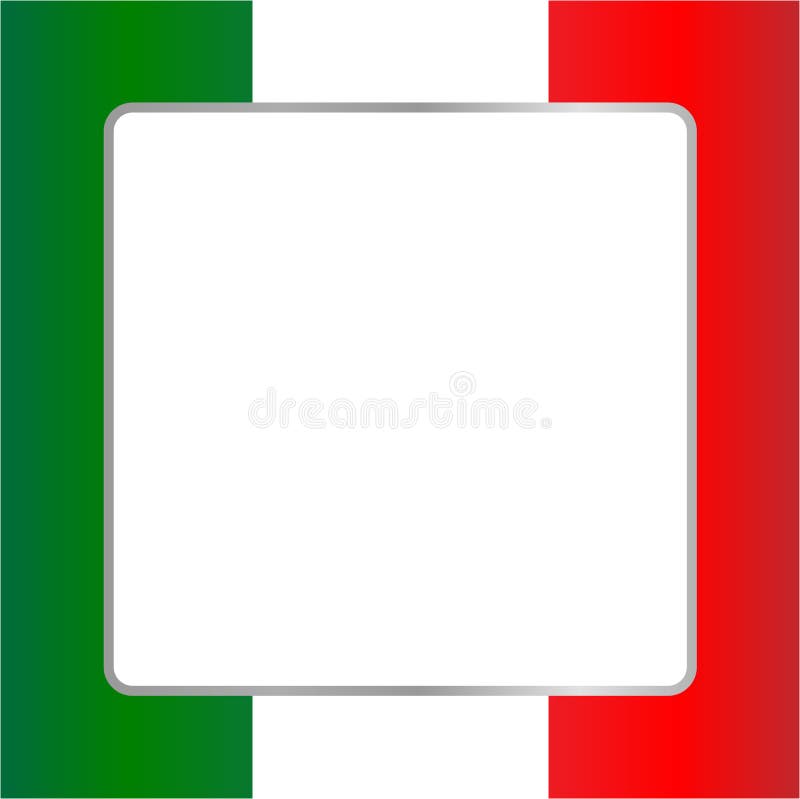 Italian Flag Frame Border Card. Stock Vector - Illustration of flag ...