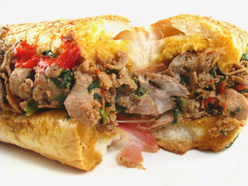 Italian Cheesesteak Sandwich Stock Image - Image of white, steak: 11783537