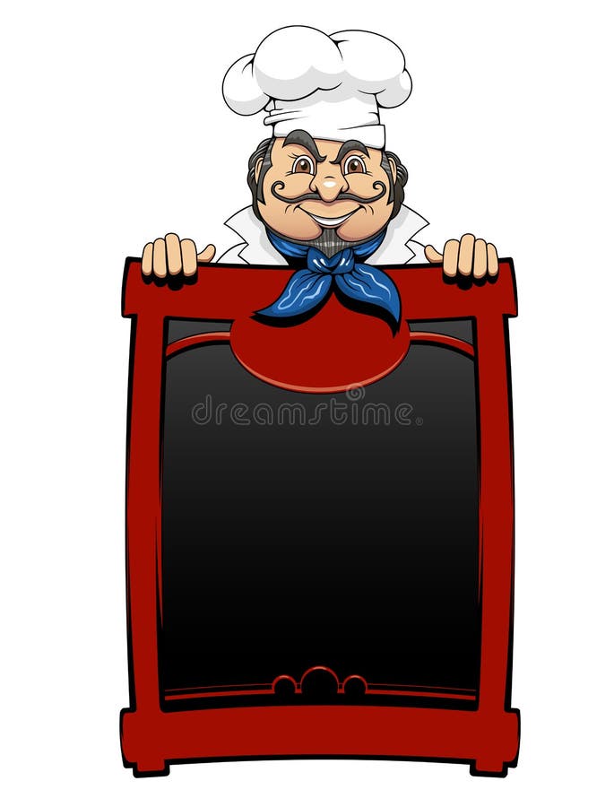Italian Chef with Menu Board Stock Vector - Illustration of chef ...