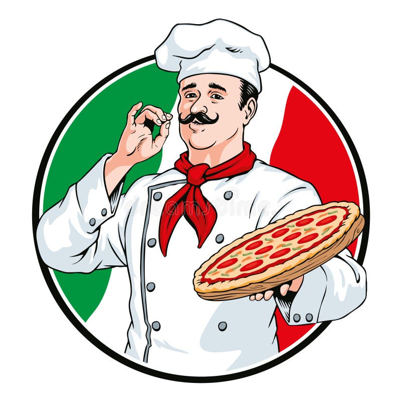 Cartoon Italian Pizza Chef