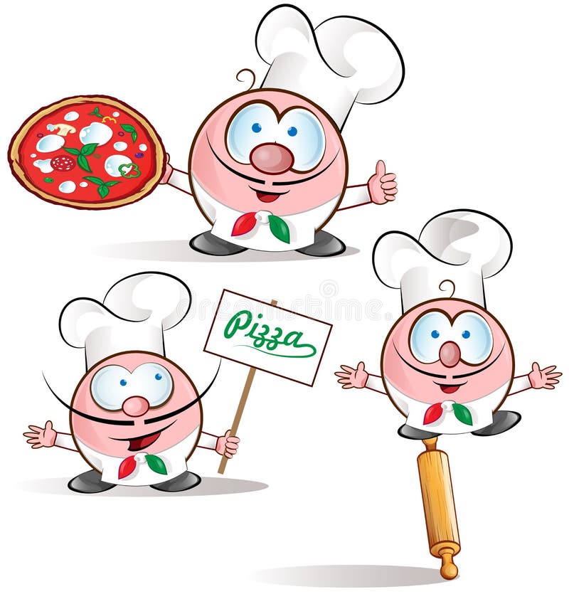 Italian Cartoon Chef or Cook Man Set Stock Vector - Illustration of ...