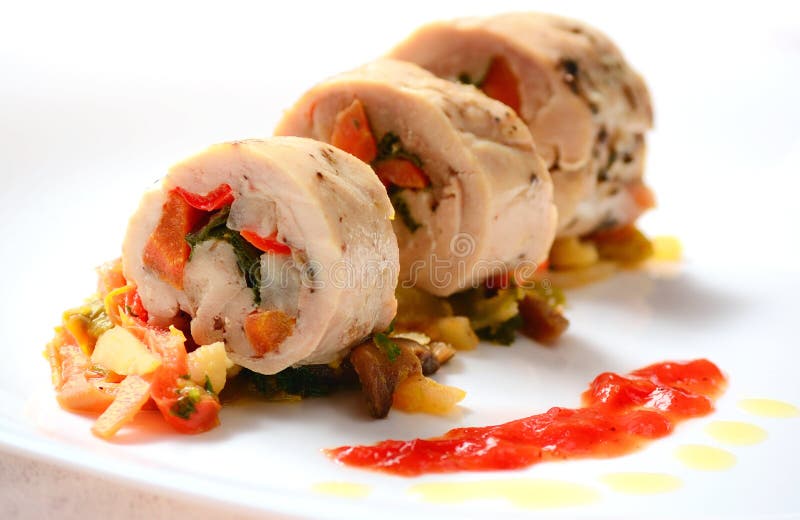 Italian Chicken Breast Rolls Stock Image - Image of roast, dinner: 19084201