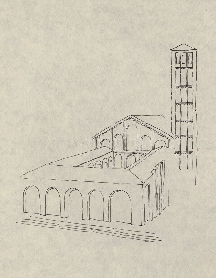 Italian church in Milan stock vector. Illustration of fashioned - 5484951