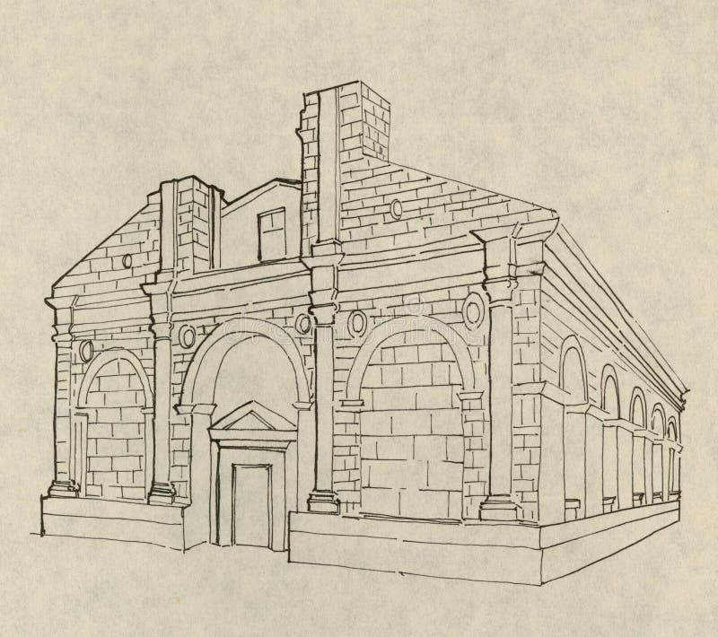 Italian church in Rimini stock vector. Illustration of rimini - 5491659