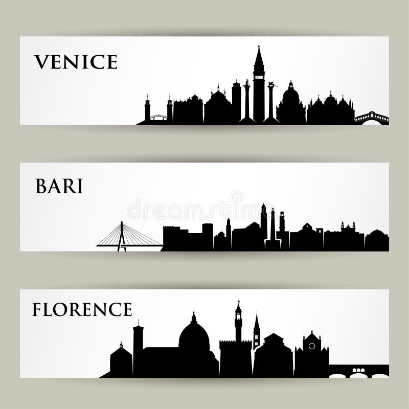 Bari Skyline - Italy - Vector Illustratio Stock Vector - Illustration ...