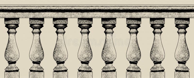 Italian Classic Balustrade - Seamless Pattern Concept Image - Vintage ...