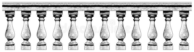 Old Classic White Concrete Italian Balustrade (Tuscany-Italy) Stock ...