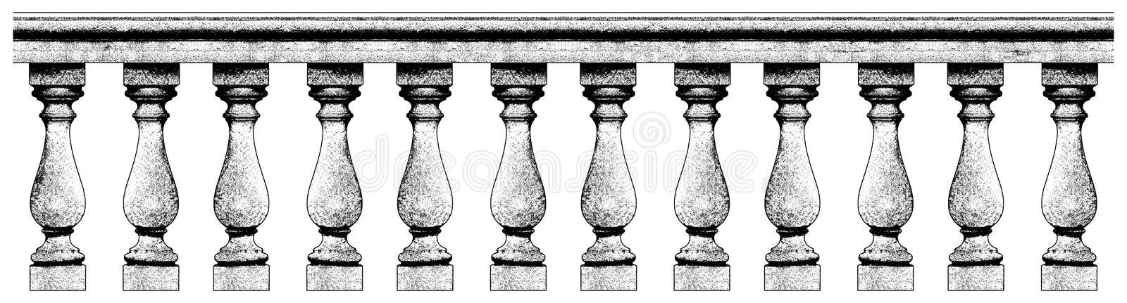 Old Classic Concrete Italian Balustrade - Seamless Pattern Concept ...