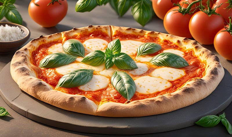 Italian Classic Pizza Margherita. Pizza Dinner Stock Photo - Image of ...
