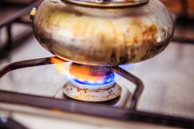 Italian Coffe Cooker on Gas Stove, Breakfast Stock Photo - Image of ...