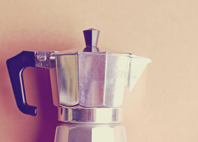 Italian Coffee Maker with Retro Filter Stock Image - Image of cookware ...