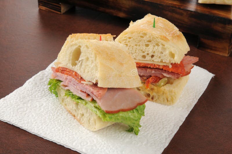 Italian cold cuts sandwich stock photo. Image of lunch - 44297628