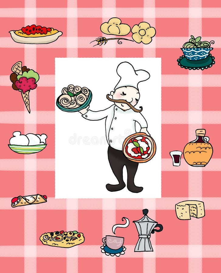 Smiling italian cook stock vector. Illustration of artwork - 19541909