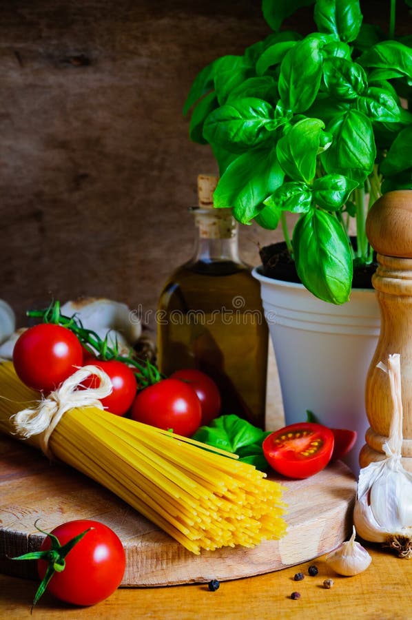Italian cooking still life stock image. Image of meal - 22039543
