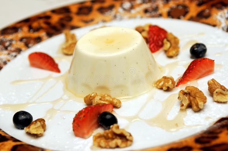 Italian creamy pudding stock photo. Image of restaurant - 12366140