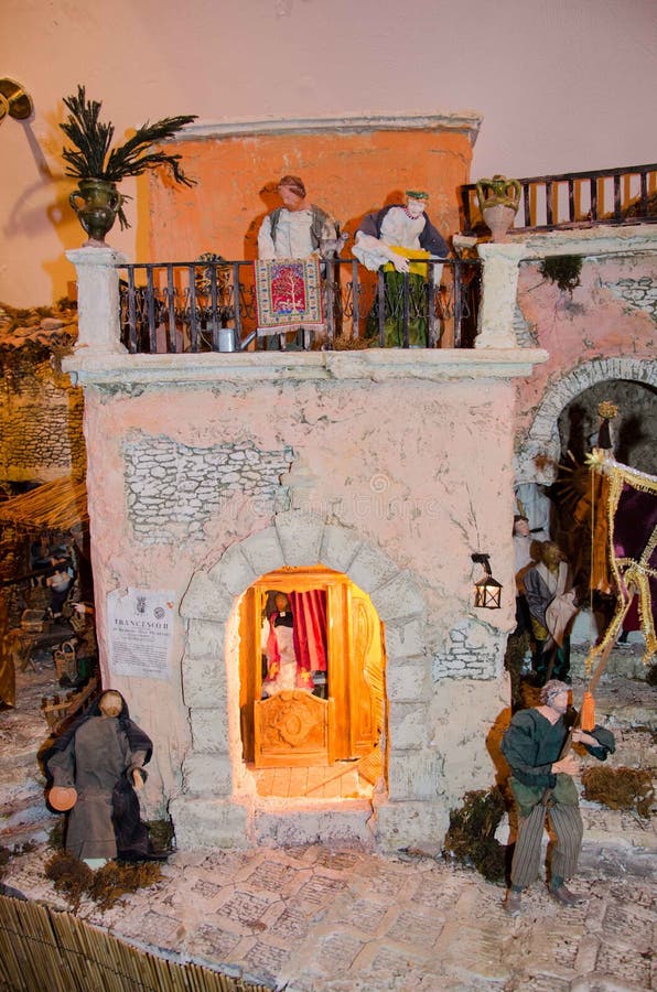 Italian Crib Called Presepe Napoletano Editorial Photo - Image of ...