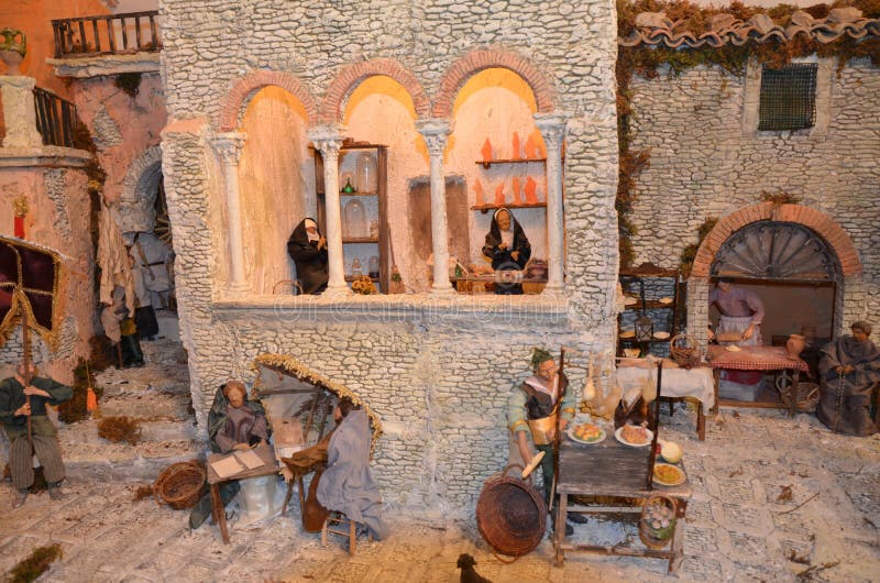 Italian Crib Called Presepe Napoletano Editorial Stock Image - Image of ...