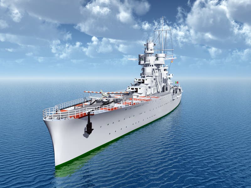 Italian Cruiser of World War II Stock Illustration - Illustration of ...