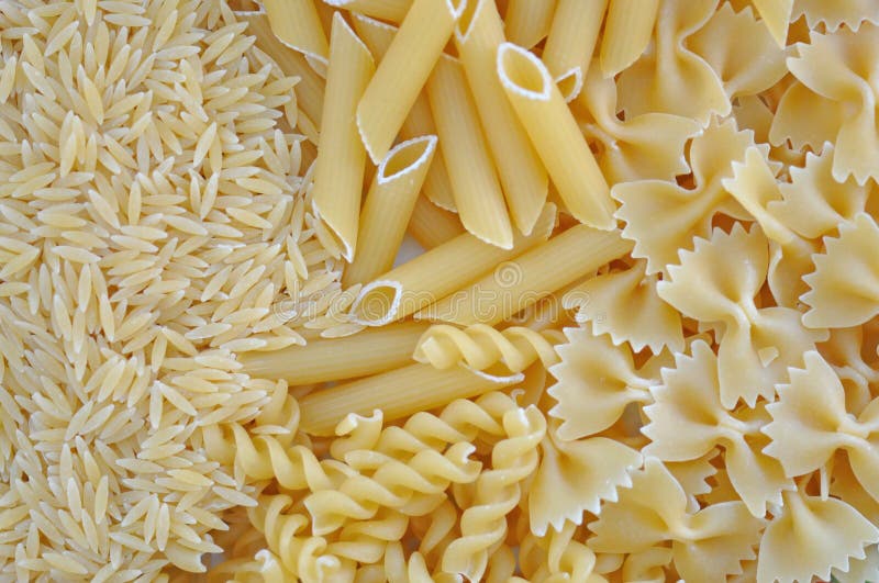 Italian Cuisine Pasta Varieties Stock Photo - Image of dried, grain ...