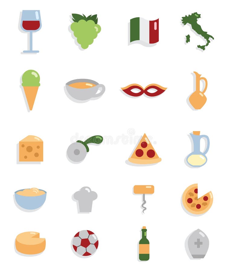 Italian culture, icon icon stock vector. Illustration of doodle - 259788826