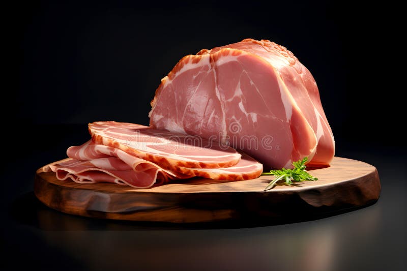 Italian Cured Meat Mortadella on Dark Background Stock Image - Image of ...