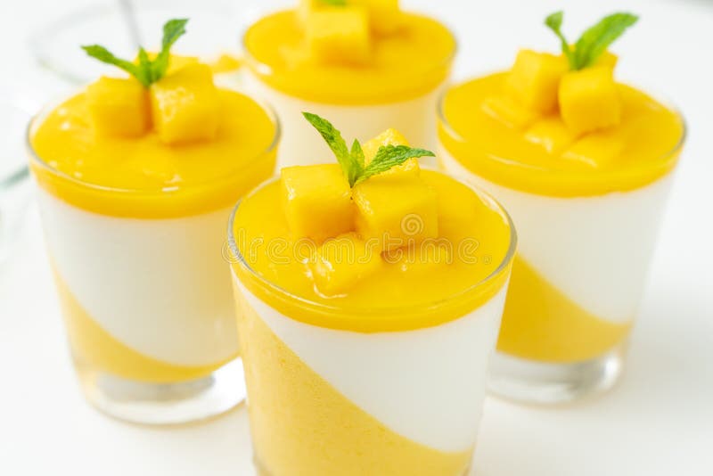 Italian Dessert Mango Panna Cotta Stock Image - Image of gourmet ...