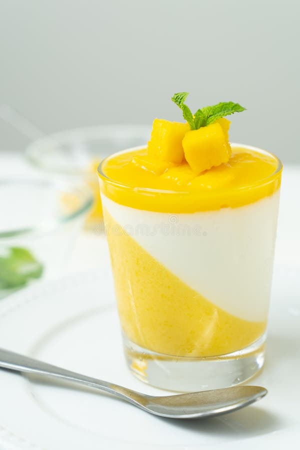 Italian Dessert Mango Panna Cotta Stock Image - Image of decoration ...