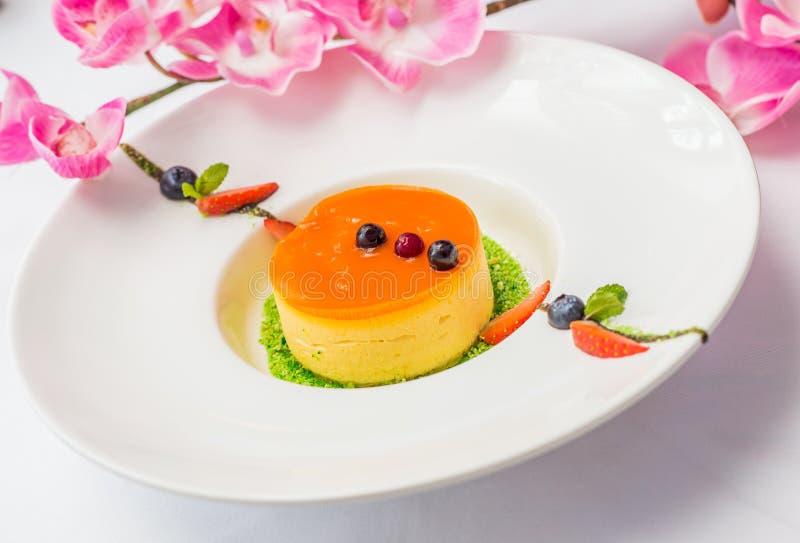 Italian Dessert Panna Cotta Stock Image - Image of italian, green: 69805405