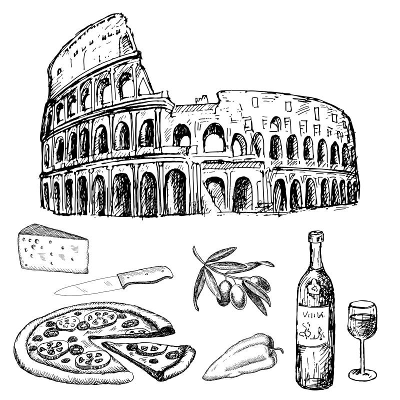 Italian dinner stock vector. Illustration of bakery, vector - 38318789