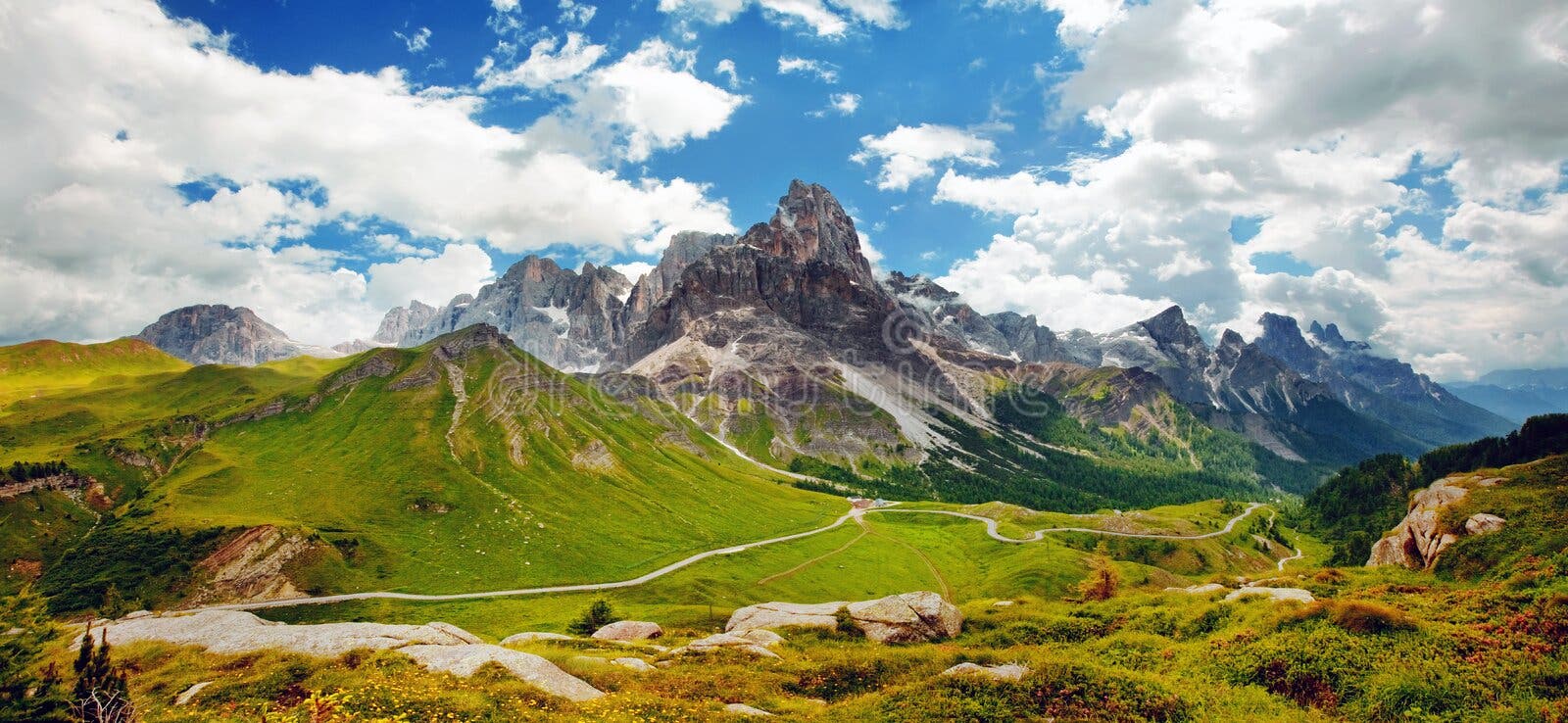 Italian Dolomiti Views Rivers Falls Stock Image - Image of mountains ...